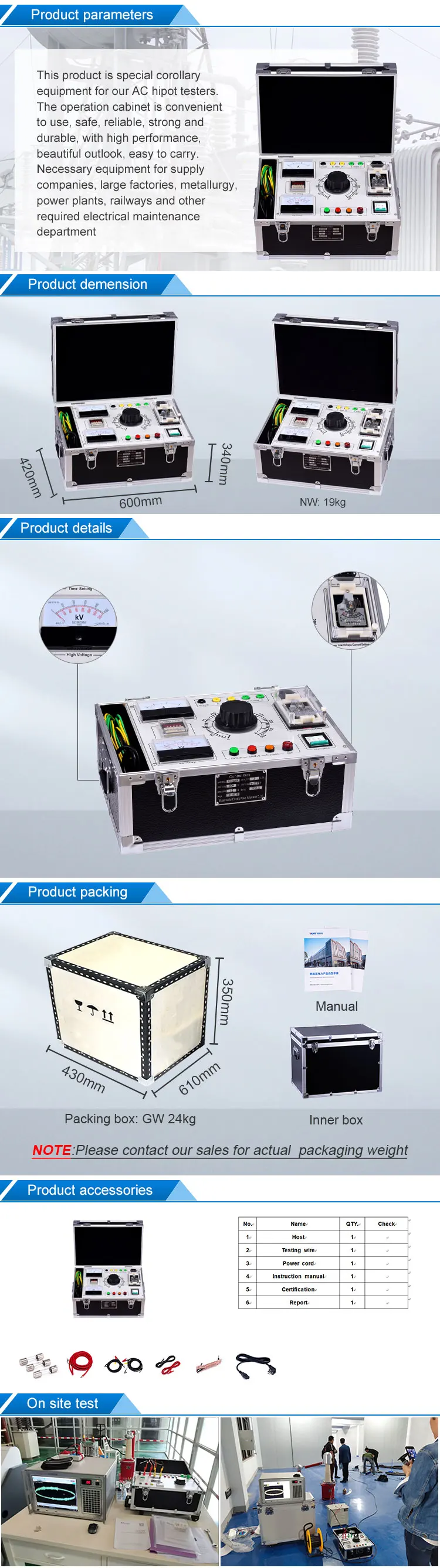 Xc 5kva Test Transformer Operation Box Power Supply Operation Box Power