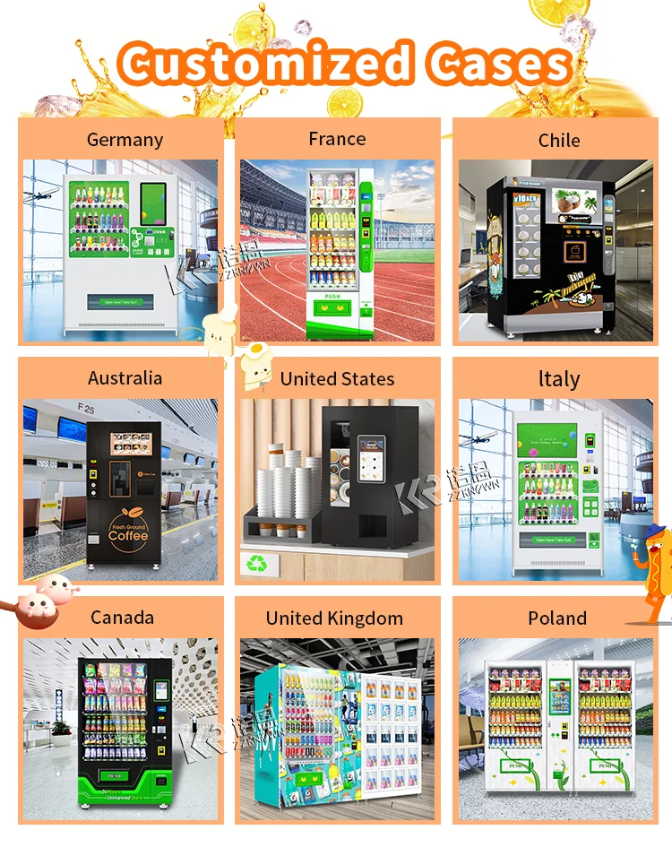 2024 Iced Coffee Cold Juice Vending Machine With Compressor Refrigerator 24 Hours Self-service ...