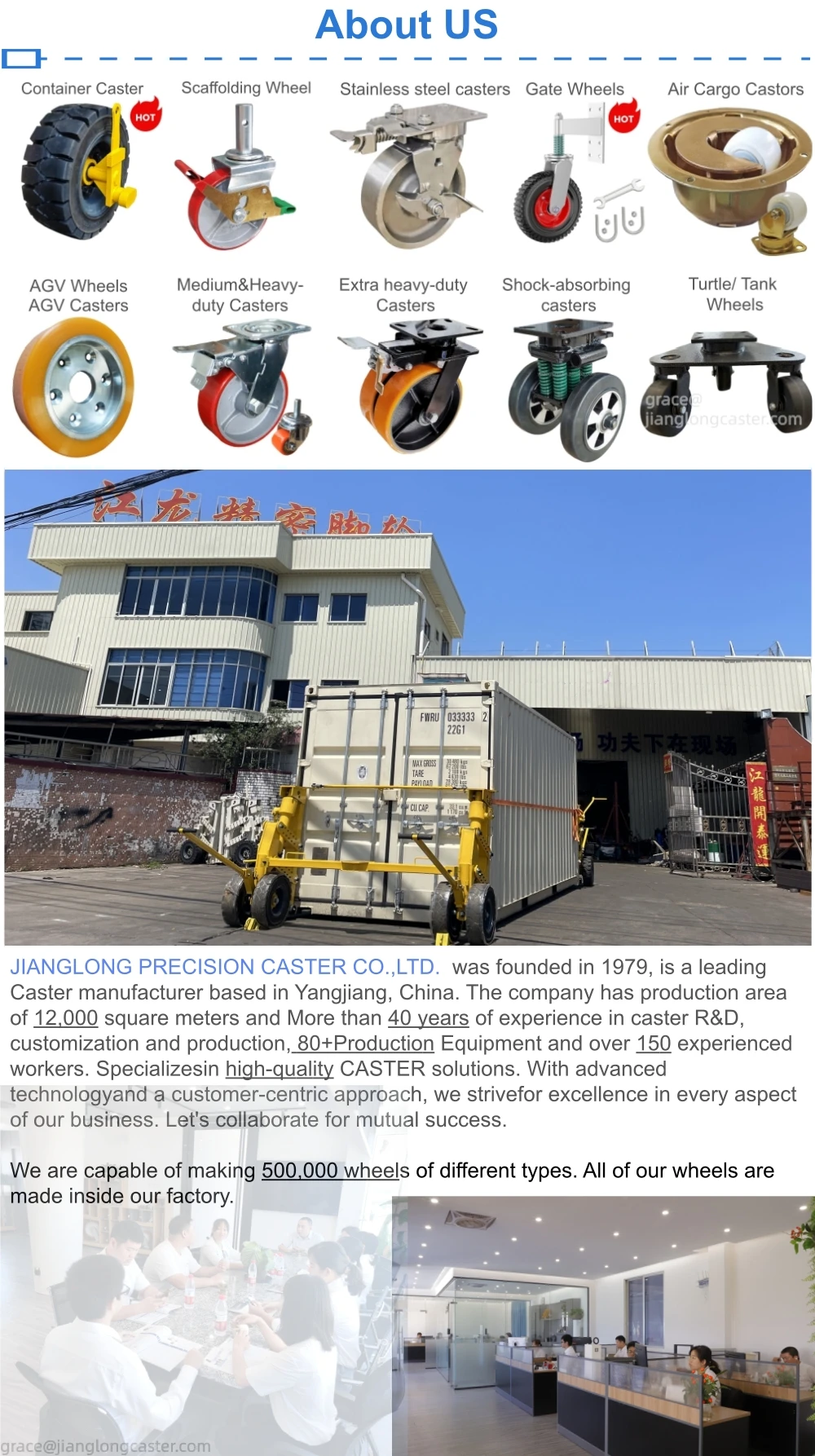 10 Tons Heavy Duty ISO Shipping Hydraulic Casters System for Container ...