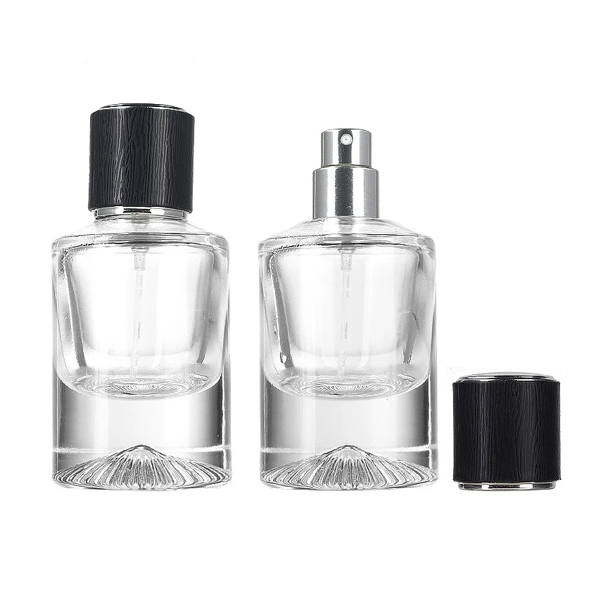 30ml & 50ml Round Clear Glass Perfume Bottle With Pump - Oem Available