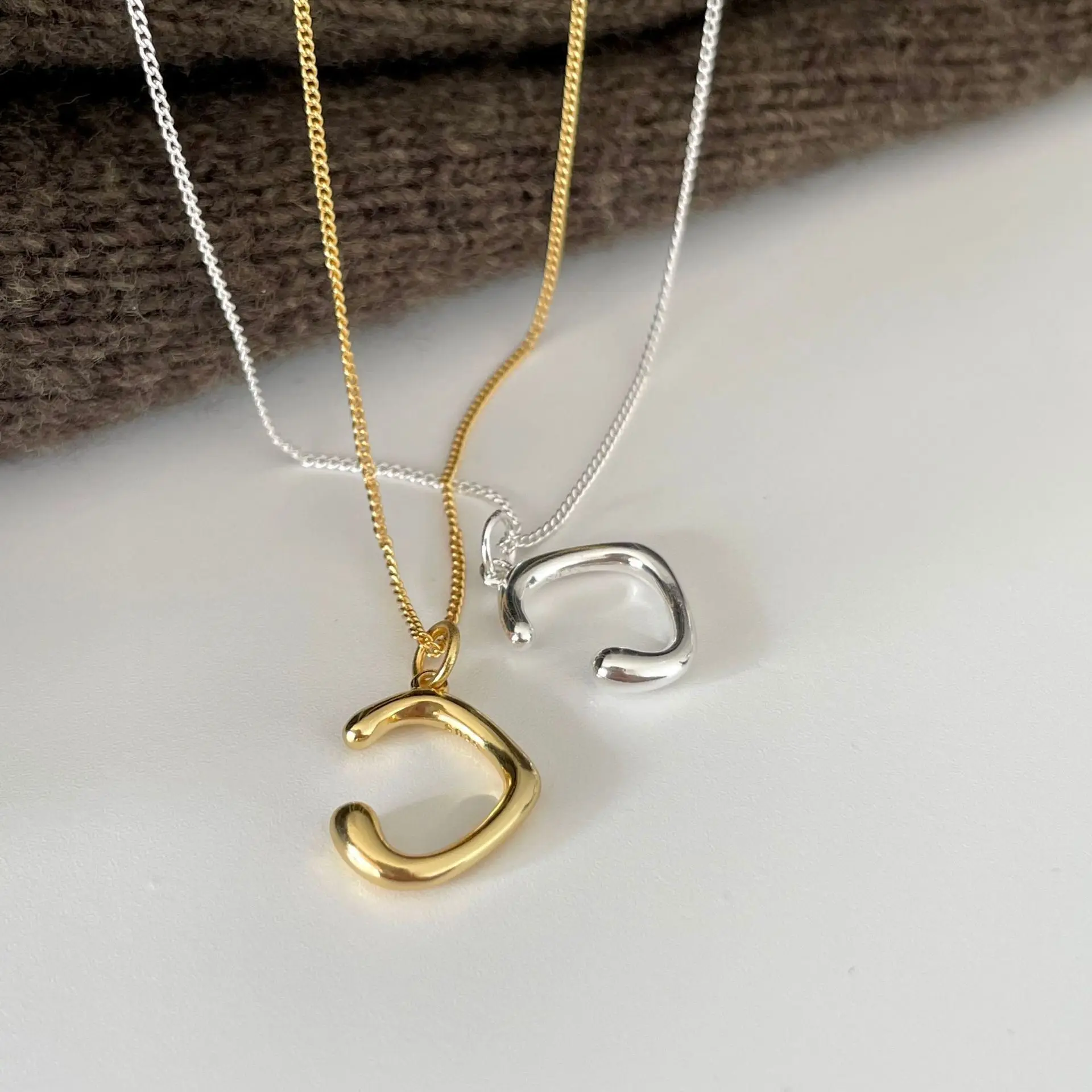 Silverbene Simple Letter C 925 Sterling Silver Necklace| Alibaba.com