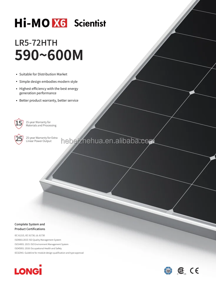 Longi Hi-mo X6 Scientist Lr5-72hth 590-600m Half Cell Photovoltaic ...