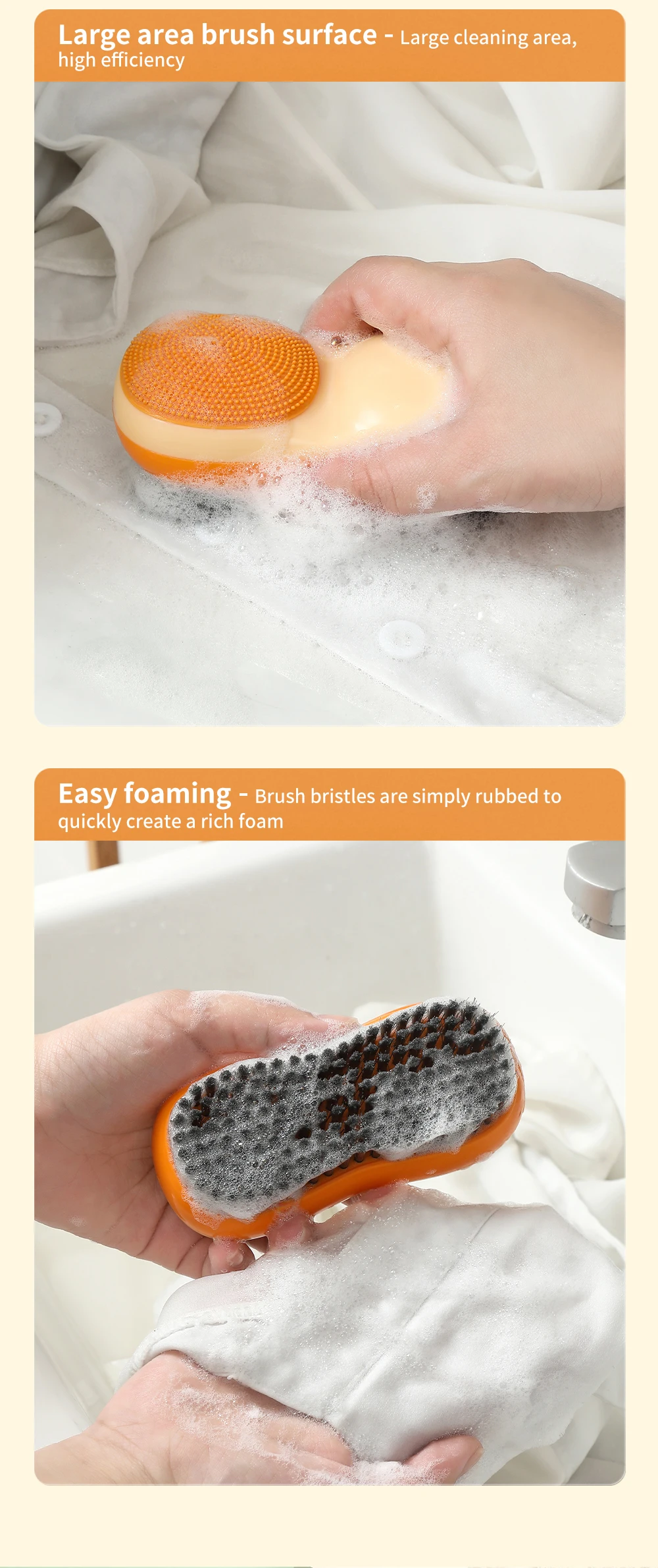 Household Clothes Laundry Brush Soft Bristle Laundry Scrub Brush For ...