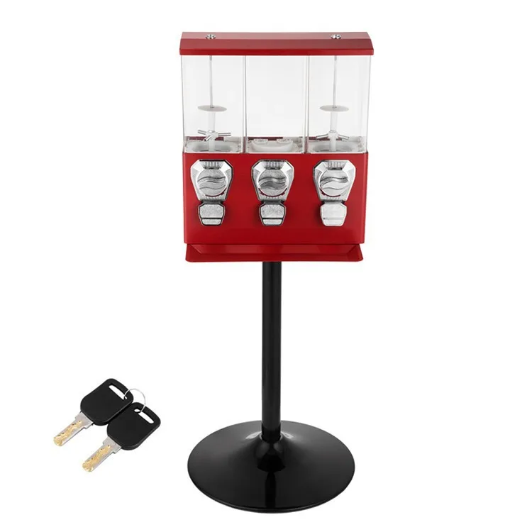 Triple Head Vending Machine Capsule Balls Coin Operated Gashapon Gumball Vending Capsule Toys ...