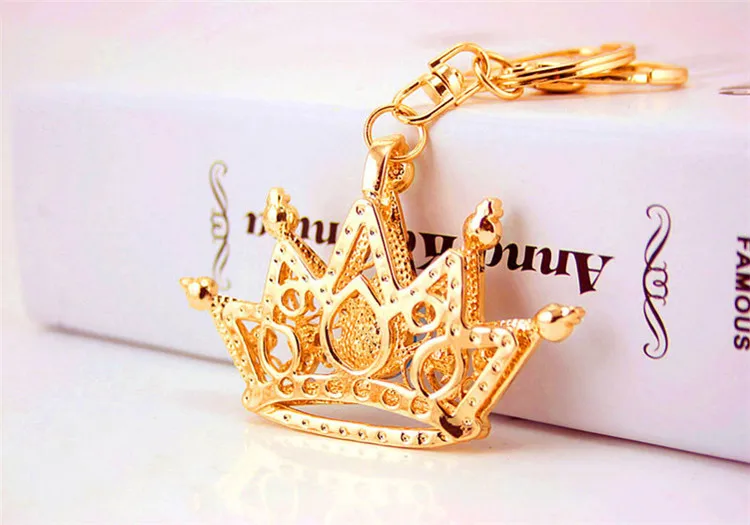 Creative Diamond Crystal Queen Crown Car Bling Keychain For Women's ...