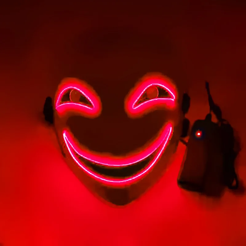 CY Halloween Horror Mask Neon Led Party Supplies Glow Scary Emote Light ...