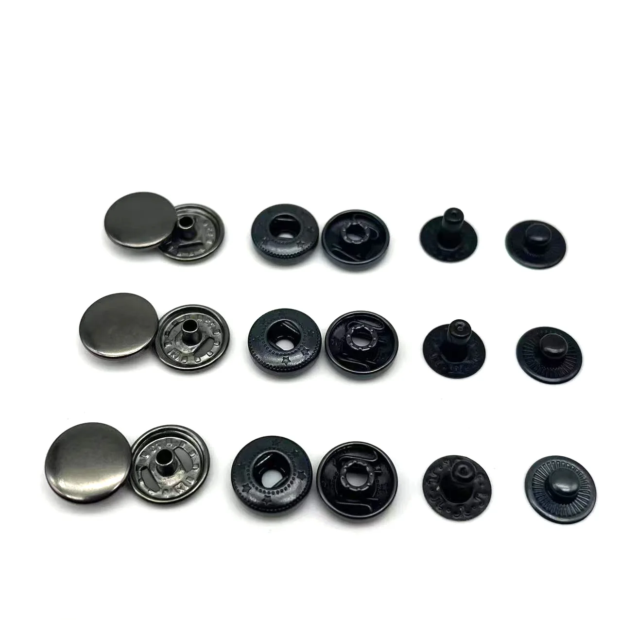 Custom Logo Design Zinc Alloy Brass Four Parts Button Push Prong Metal ...