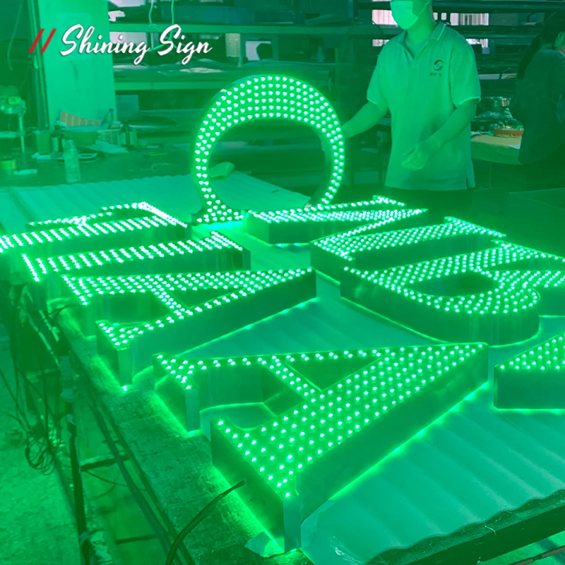 Shining Sign Advertising 3d Signboard Customization Metal Punching ...