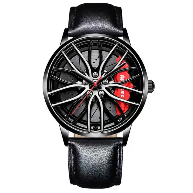 Car Wheel Watch - Stylish 3D Hollow Dial Stainless Steel