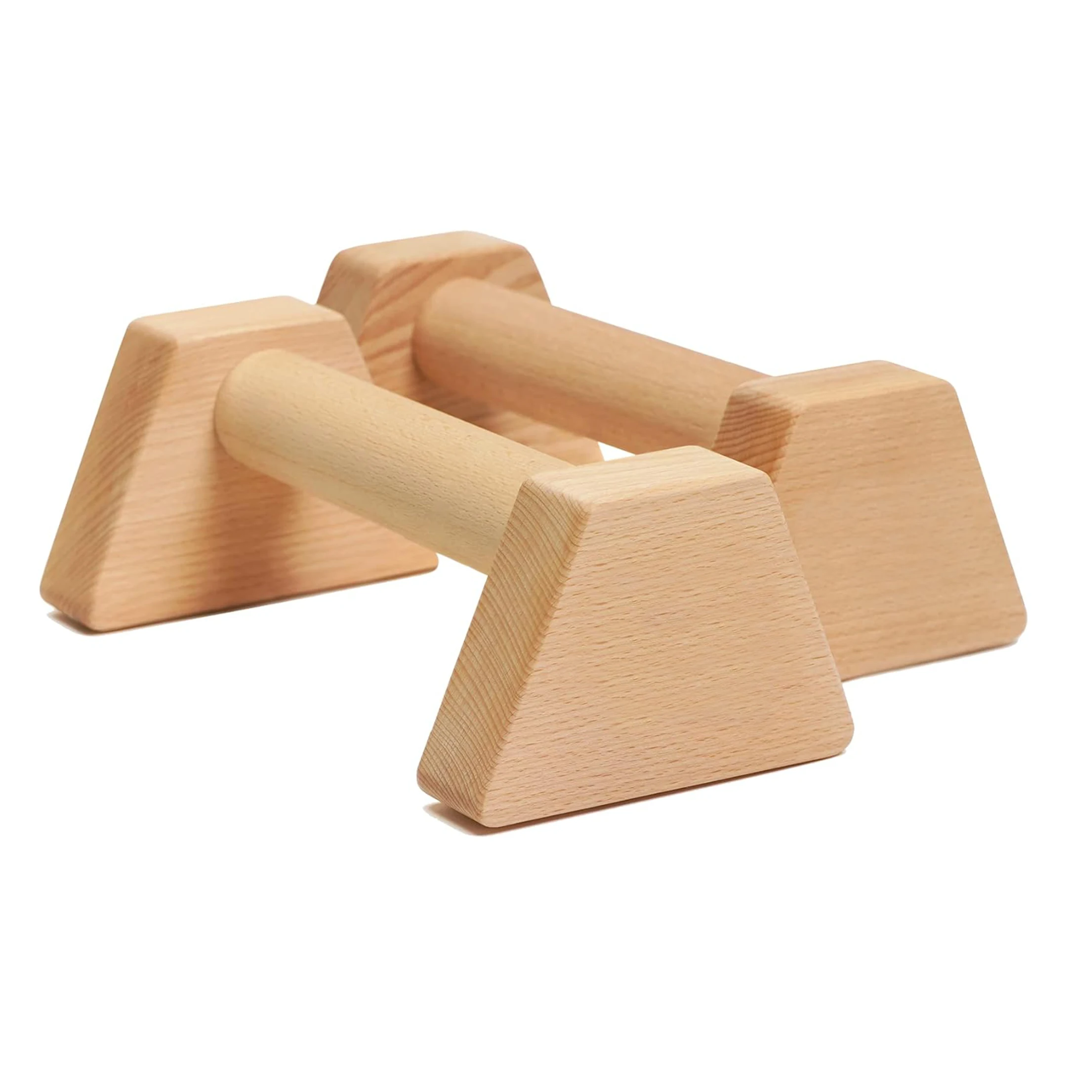 Wooden Push Up Stand Handstand Parallettes Bar Solid Wood Hand Holder ...