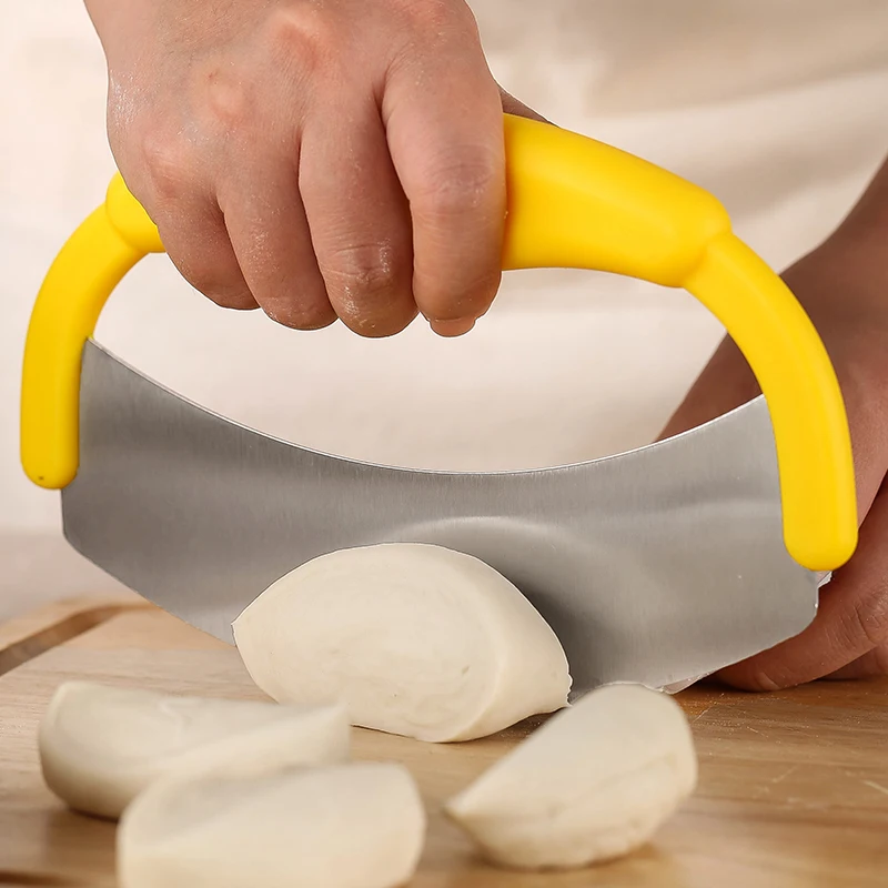 Manjia Stainless Steel Pizza Cutter Rocker Slicer Multi Function Pizza ...