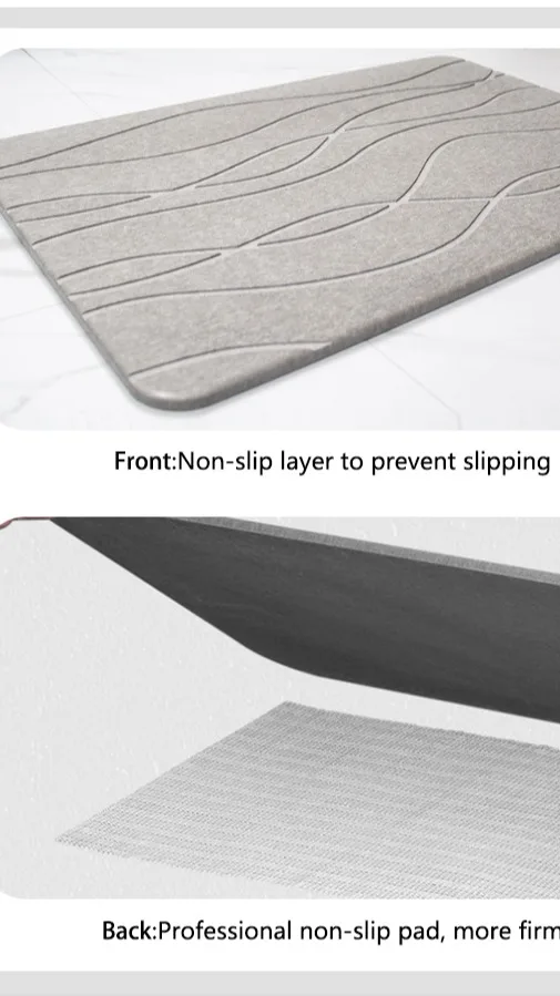 High Quality Anti Skid Absorbent Diatomaceous Earth Bath Mat Anti Slip ...