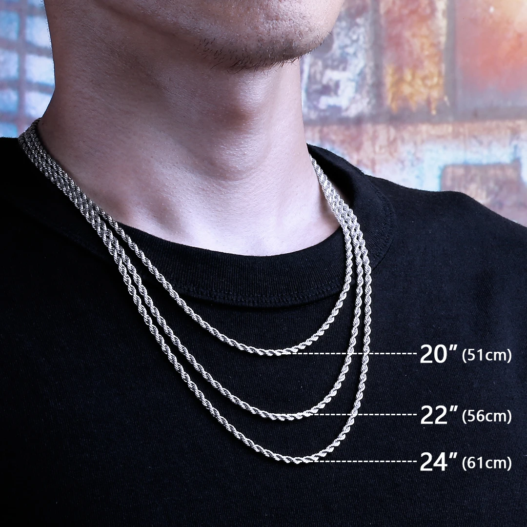 Wholesale 6mm 4mm 3mm PVD Gold Filled Twisted Rope Chain
