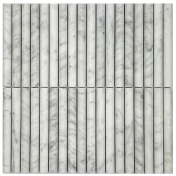 Ribbed Carrara White Marble Wall Board Modern Bathroom Tiles Fluting ...