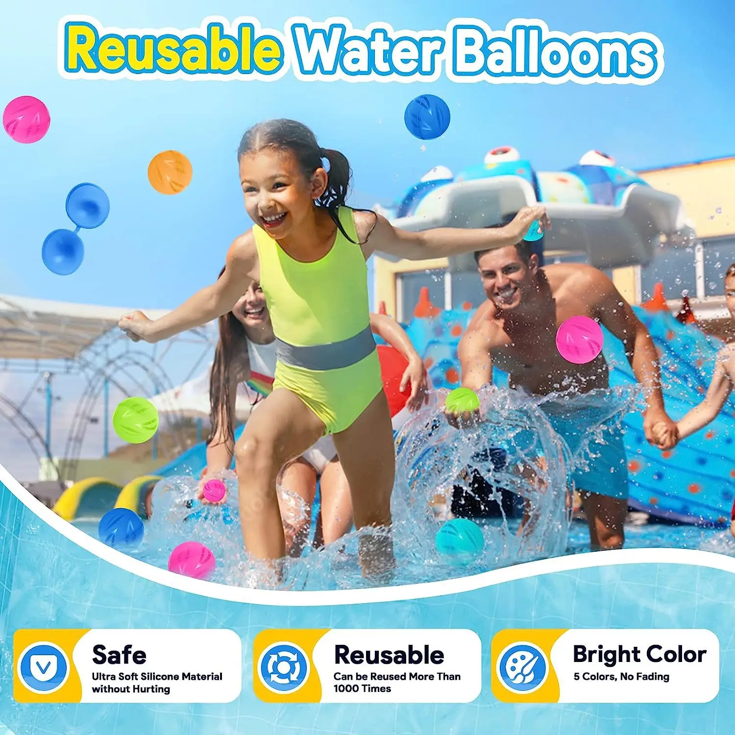Hot Selling Summer Water Balloon Children Re-use Decompression Silicone ...