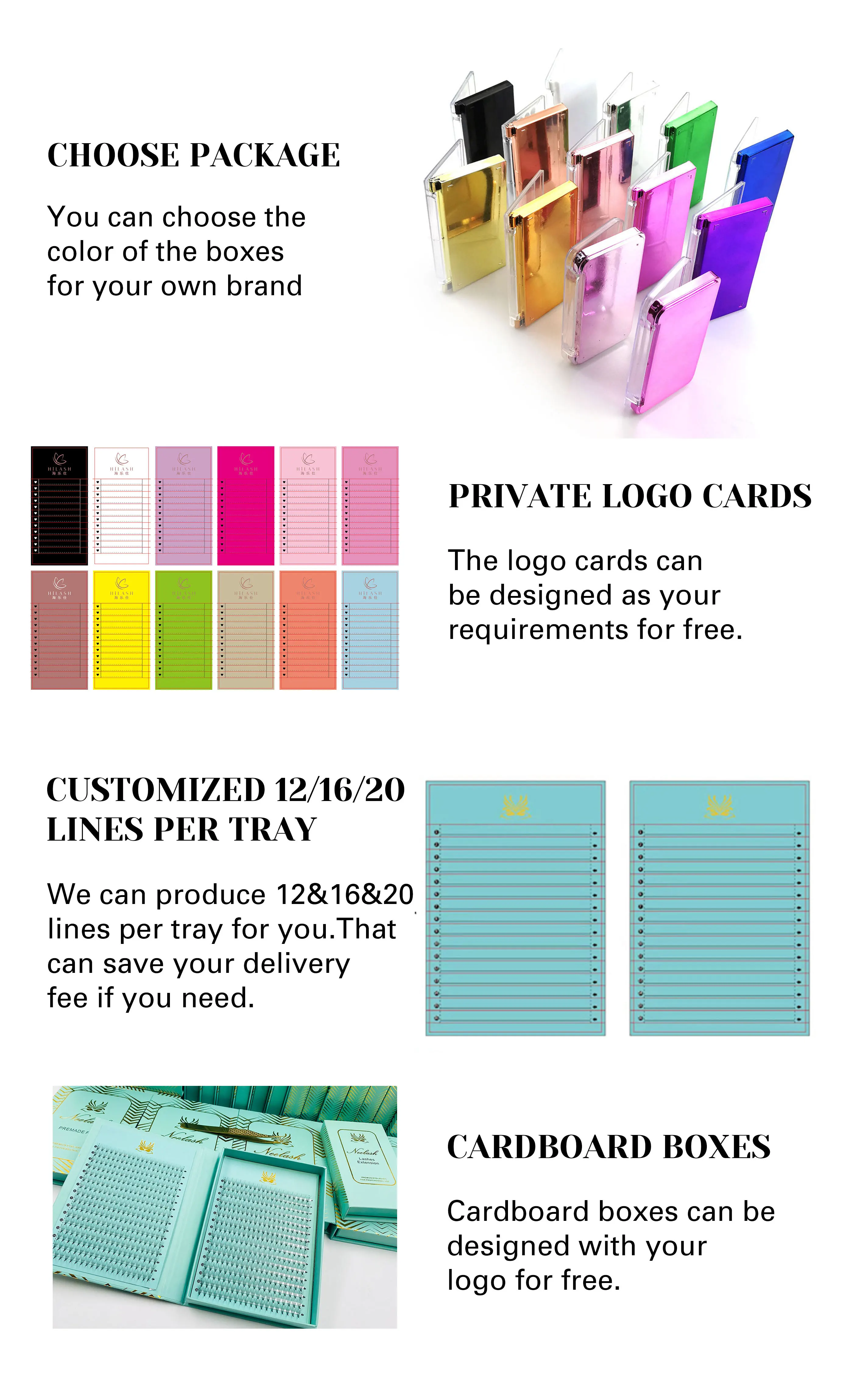 Dark Brown Color Lash Extensions Trays 0.03 Color Lash Extensions Soft ...