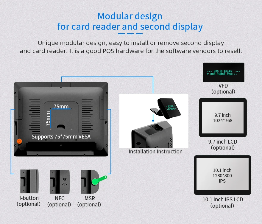 Windows 11 Desktop POS Terminal with Two Screens for Restaurant EPOS