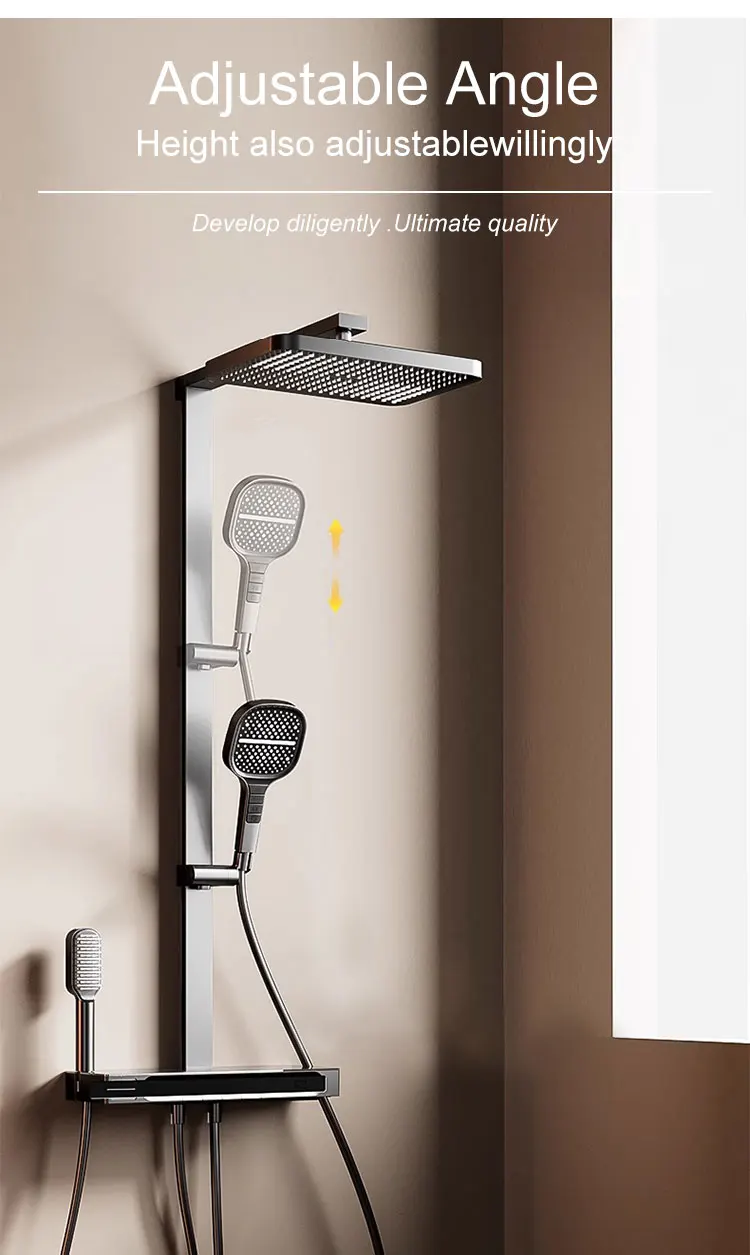 Square Shower System Save Water Column Faucet Mixer Set Wall Mount ...