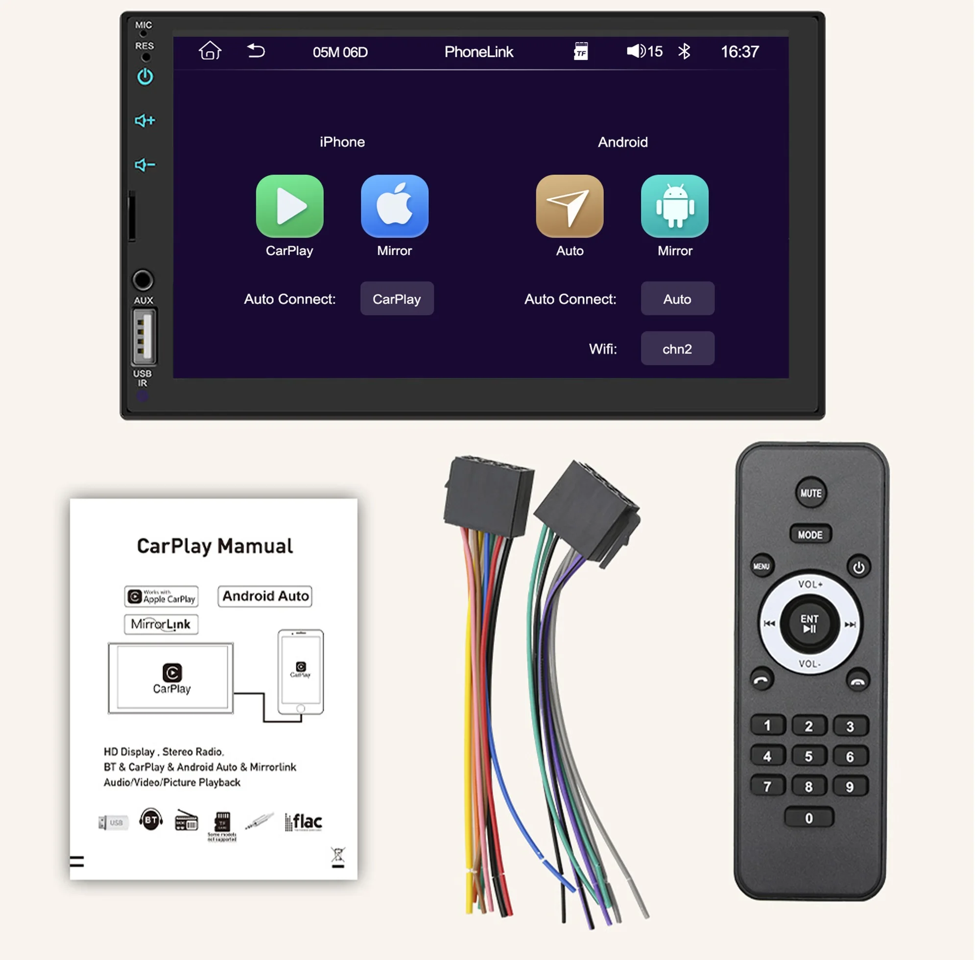 Carplay Android Auto Universal Big Amplifier 7 Inch Touch Screen Radio ...