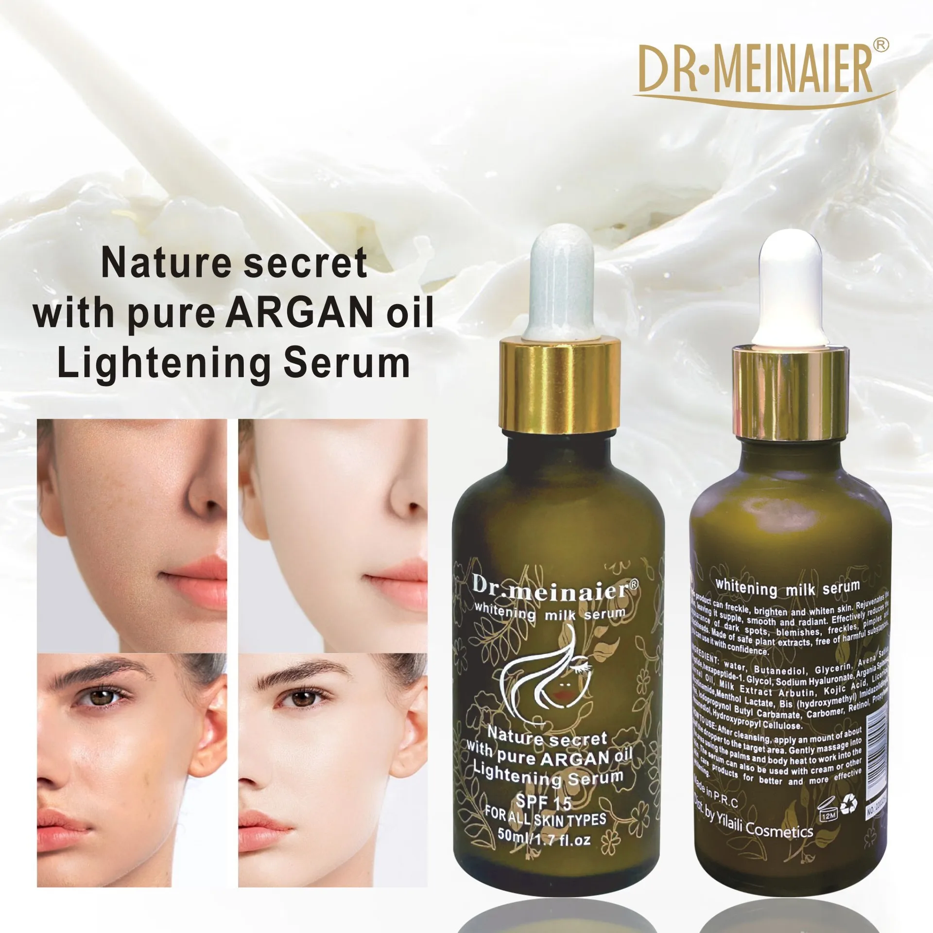 Dr.meinaier Whitening Milk Serum 50ml Glowing Skin Facial Serum Pore ...