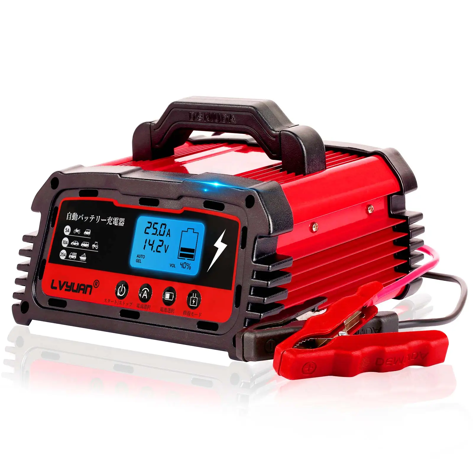 LVYUAN 25A 5A 10A 12V 24V Smart Battery Charger 300W 100Ah Electric ...