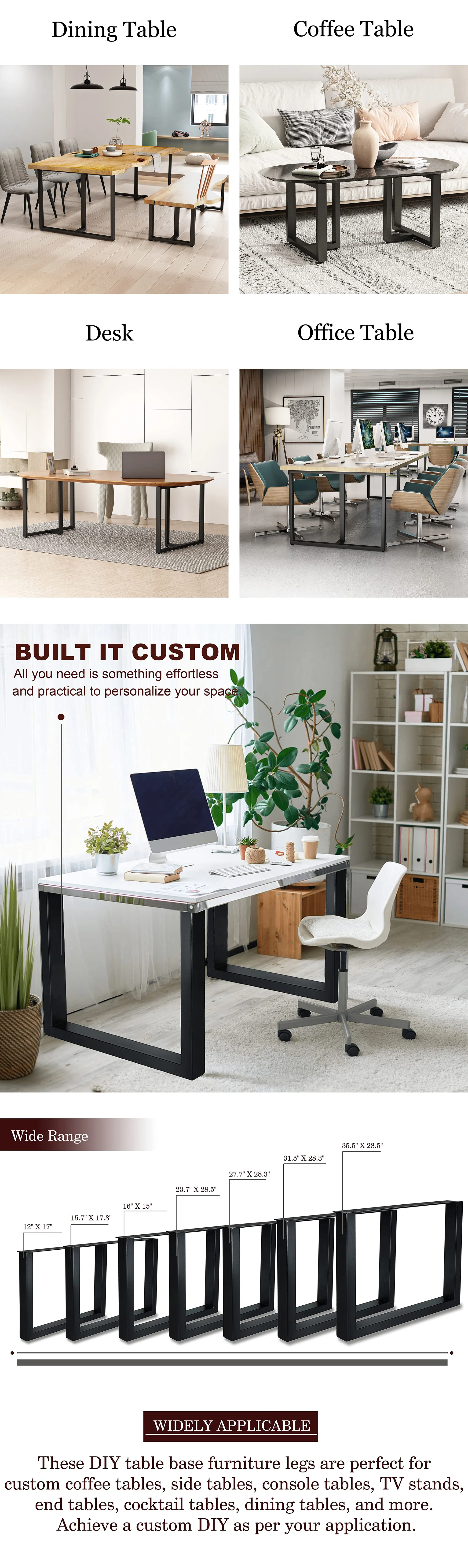 Sturdy Table Frames - Durable Industrial Restaurant Desks