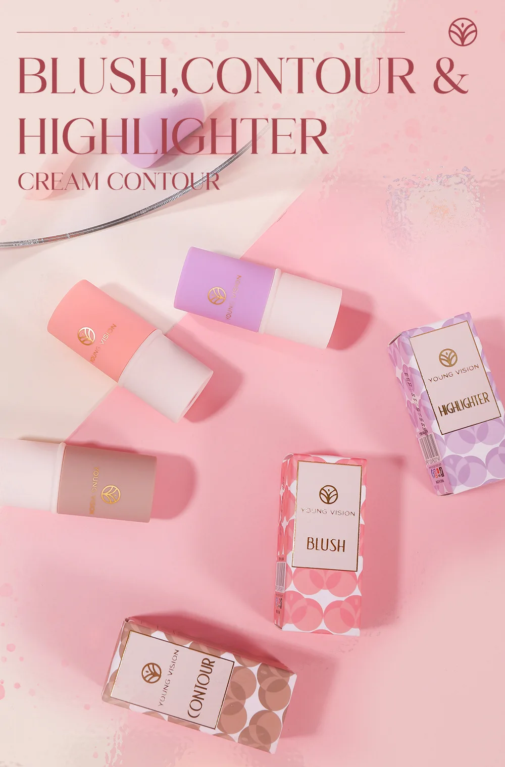 Multifunction Blush Stick Blush Stick Container Cream Blush Stick Gold ...