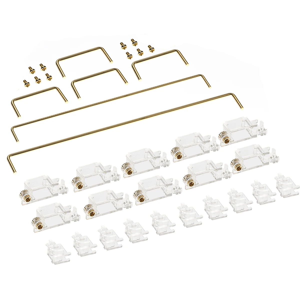 DUROCK Transparent Gold Plated 2U 6.25U 7U 3U Screw in Stabilizers PCB ...