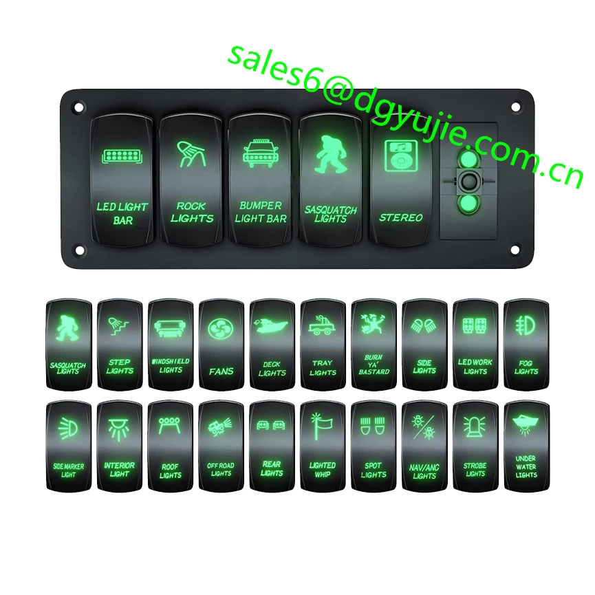 12V 24V 6 GANG IGNITION DUAL LED LIGHT BAR SWITCH PANEL