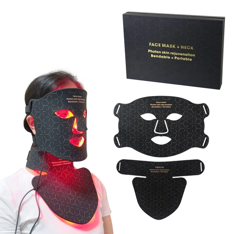 Soft Portable Led Facial Face Mask 4 Colors 460 590 630 850nm Red Light ...