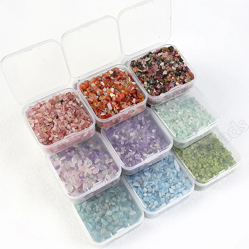 Natural 31 Choices Mini Chip Stone Beads in Box Undrilled Crystal Chips Gemstone No Hole Crystals