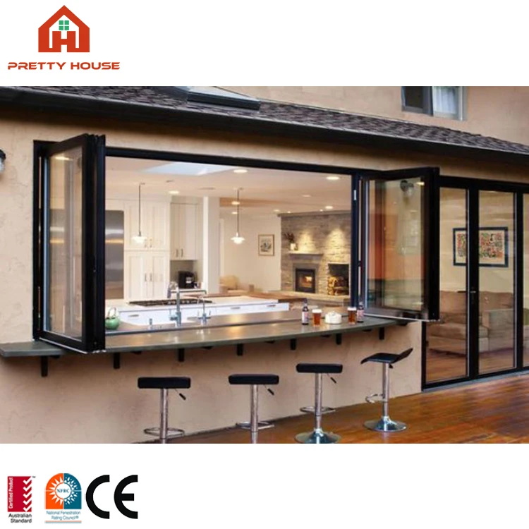 Aluminium Bi Folding Accordion Glass Windows - Durable & Stylish