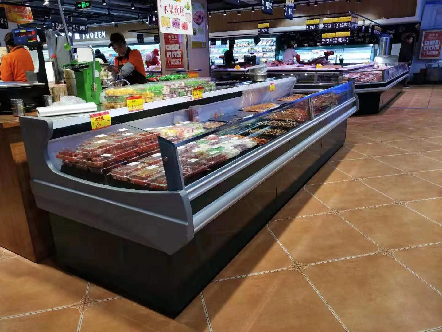Chest Counter Butchery Fresh Chicken Meat Display Cooler