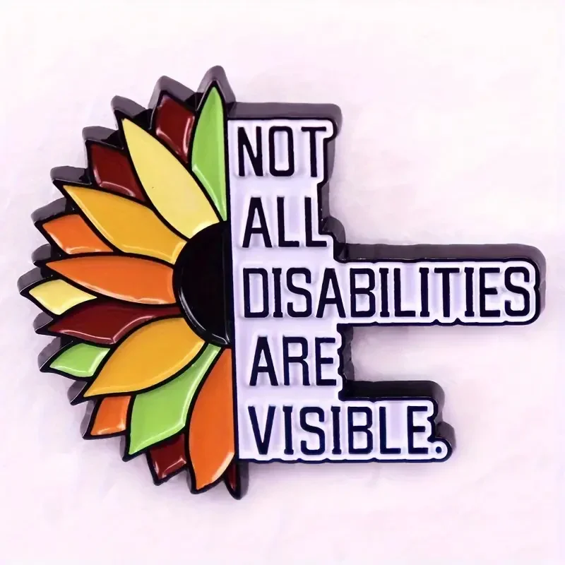 Not All Disabilities Are Visible Cartoon Brooch - Unisex Zinc Alloy ...