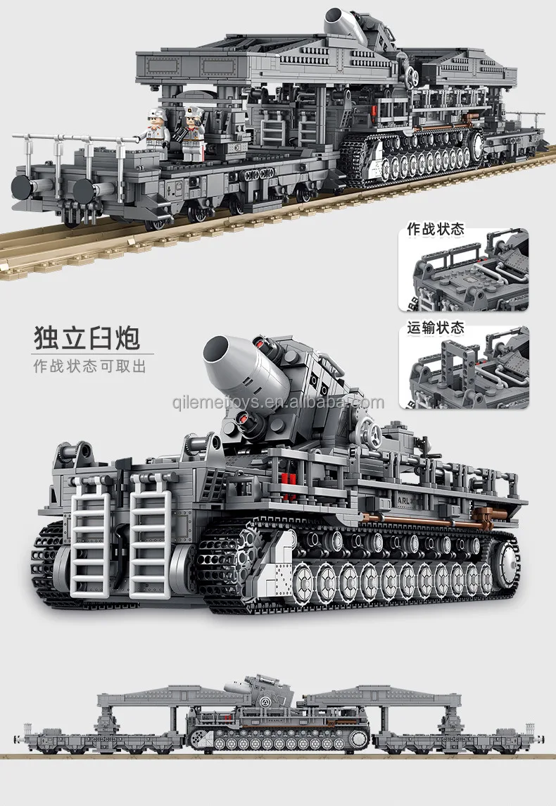 Panlos 628008 Ww2 German Karl Heavy Railway Gun Weapons Building Blocks ...