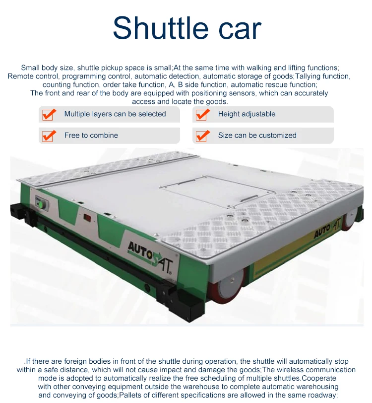 Automatic Warehouse Storage Radio Shuttle Shelf 4m System