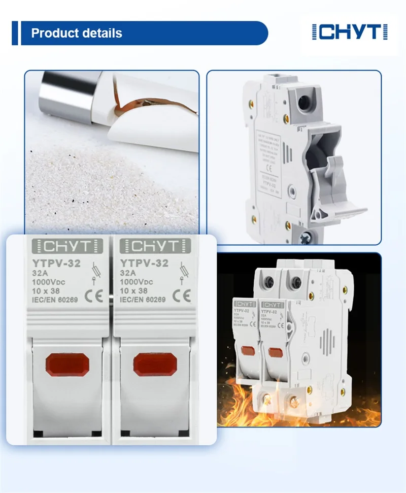 1000V 2pole 32A HRC Fuse Base PV Fuse Holder - Factory Price