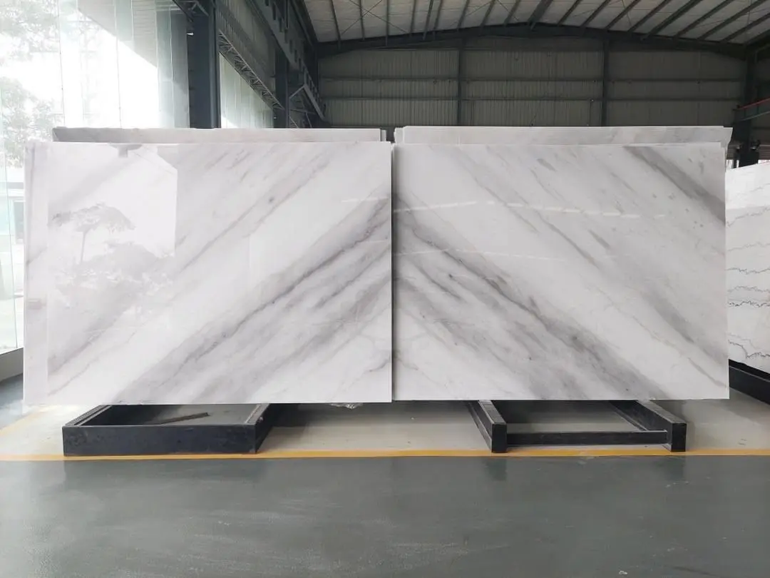 Natural White Marble Floor Tiles - Polished Guangxi Marble