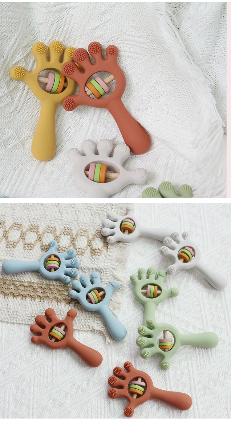 Wholesale 100% Food Grade Silicone Baby Teether Koala Rattle Bell ...