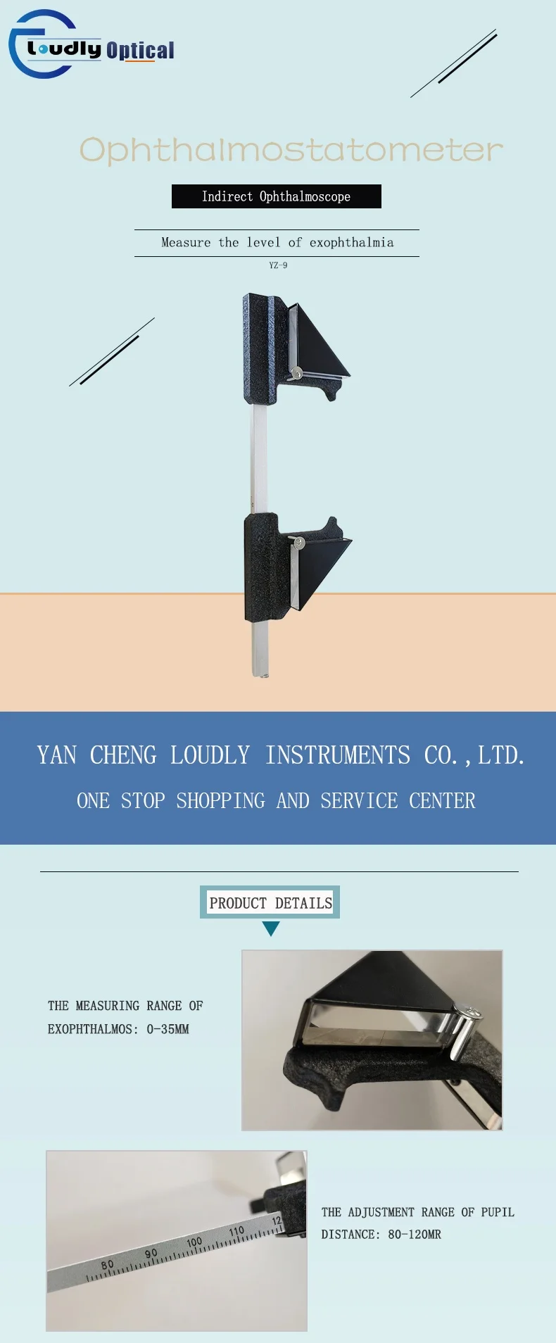 High Quality Corneal Protrusion Meter - Hertel Exophthalmometer YZ-9