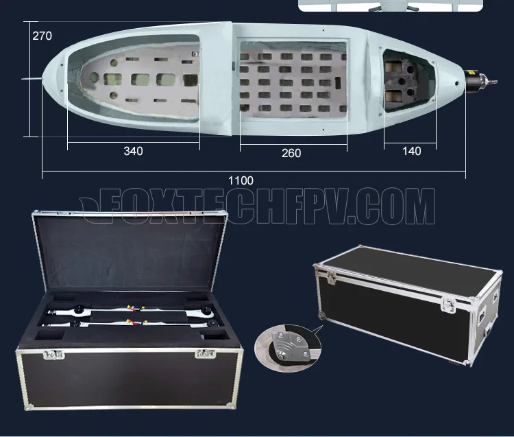 Foxtech Greatshark330 Fixed Wing VTOL Drone - Heavy Payload