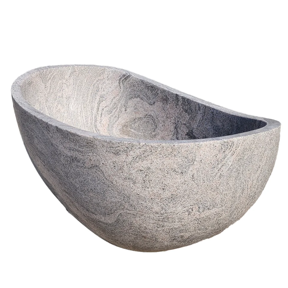 Hand-carved Juparana Granite Whirlpool Bathtub Natural Stone For Indoor ...