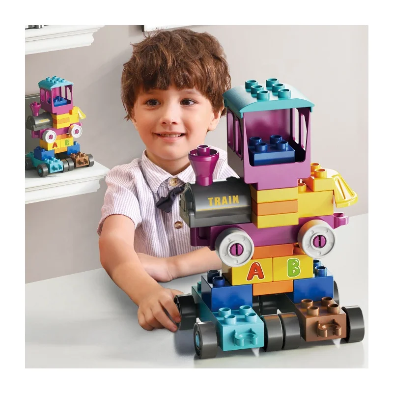 Kids DIY Alphabet Train - 34pcs Building Blocks Toy