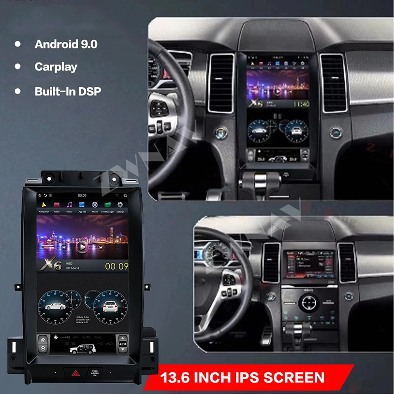 13.6'' Px6 Tesla Screen Android Car Multimedia Player Stereo Radio Gps ...