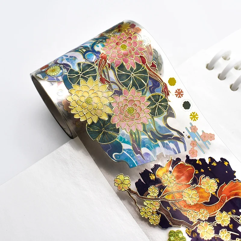 Wholesale Japanese Paper Shiny Gold Foil Printed Washi Tapes Set Custom ...