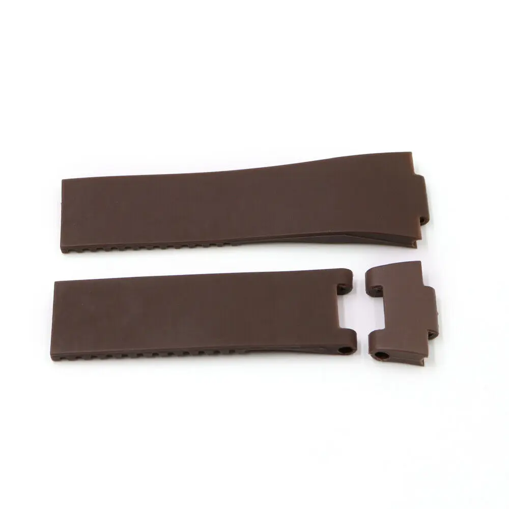 22mm*10mm Brown Rubber Waterproof Replacement Wrist Watch Band For ...