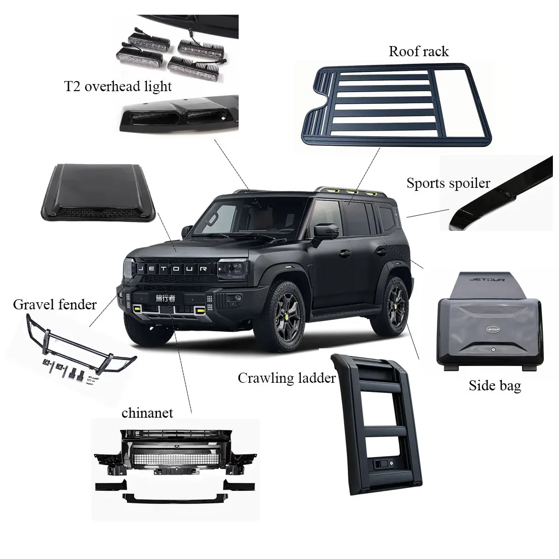 Jetour T2 자동차 지붕 랙 Accessories-4x4 도로 지붕 플랫폼 자동차 수하물 랙에 대한 수정 부품 및화물 ...