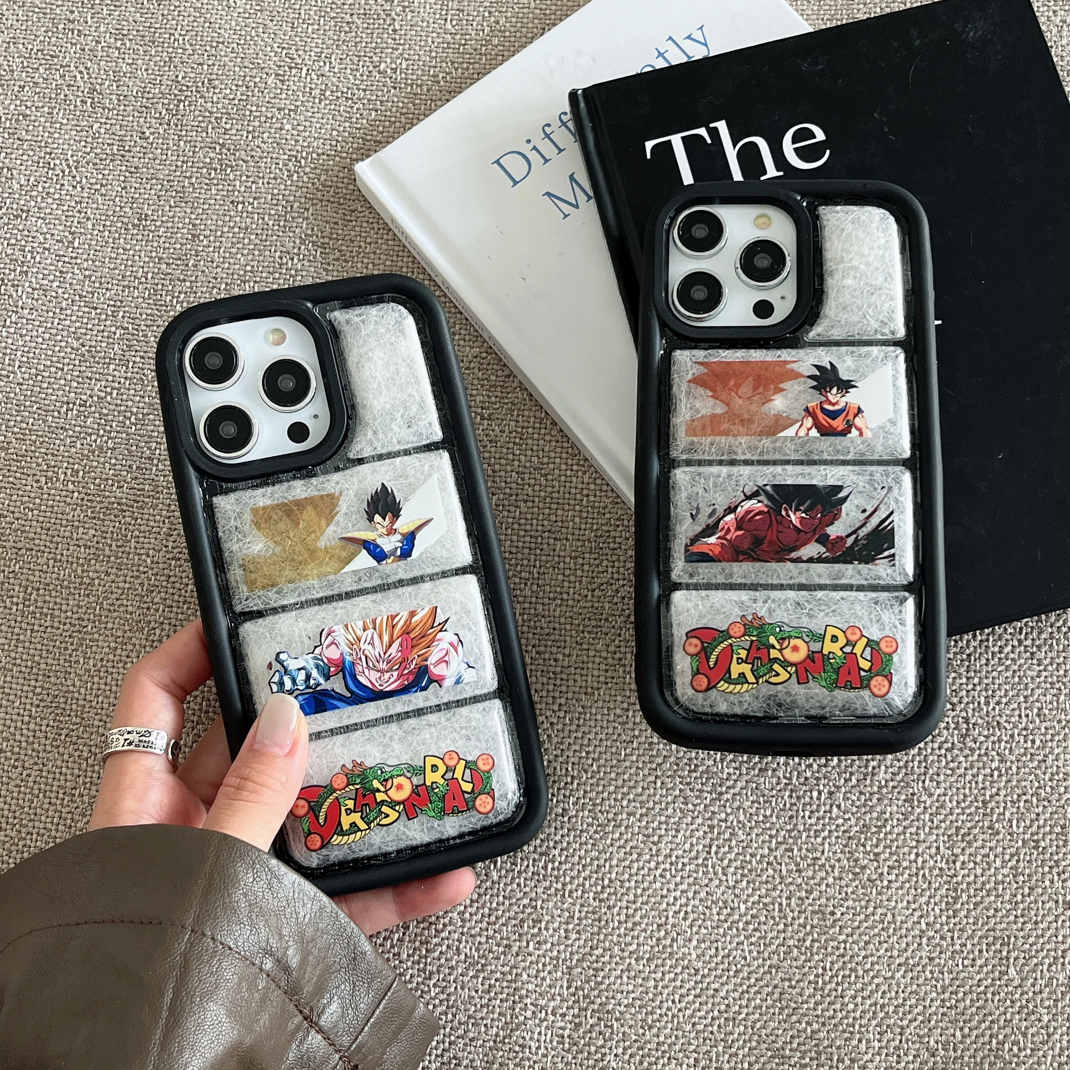 Elegant Goku Dragon Ball White Black Face Down Jackets Carton Bubble ...