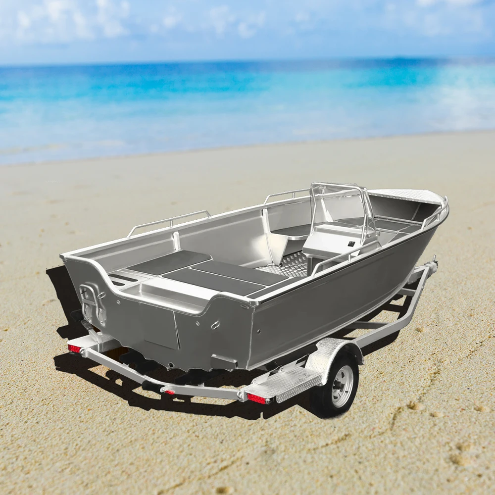 Kinocean 16ft Aluminum Jon Boat - Ideal for Fishing & Surfing