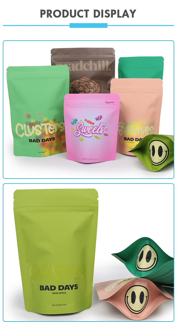 1/8 Oz Cookie Edibles Mylar Bag Zip Lock Gummies Jelly Packaging ...